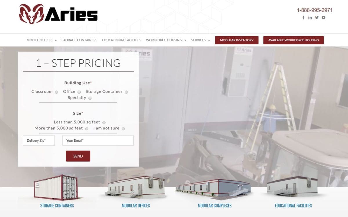 Leading Modular Building Supplier Aries Unveils New Website | Aries